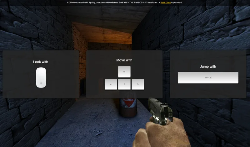 HTML+CSSで3D空間を表現したCSS FPSがすごい！ - ShopDD